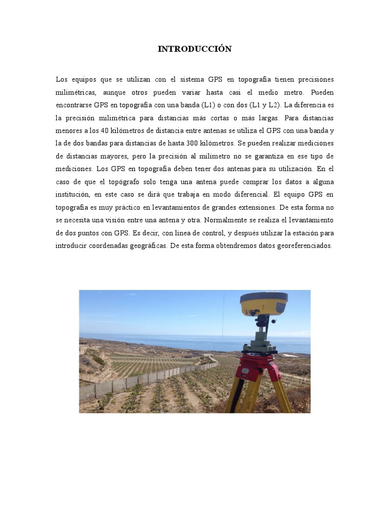 GPS Topografia | PDF | Sistema de Posicionamiento Global | Topografía