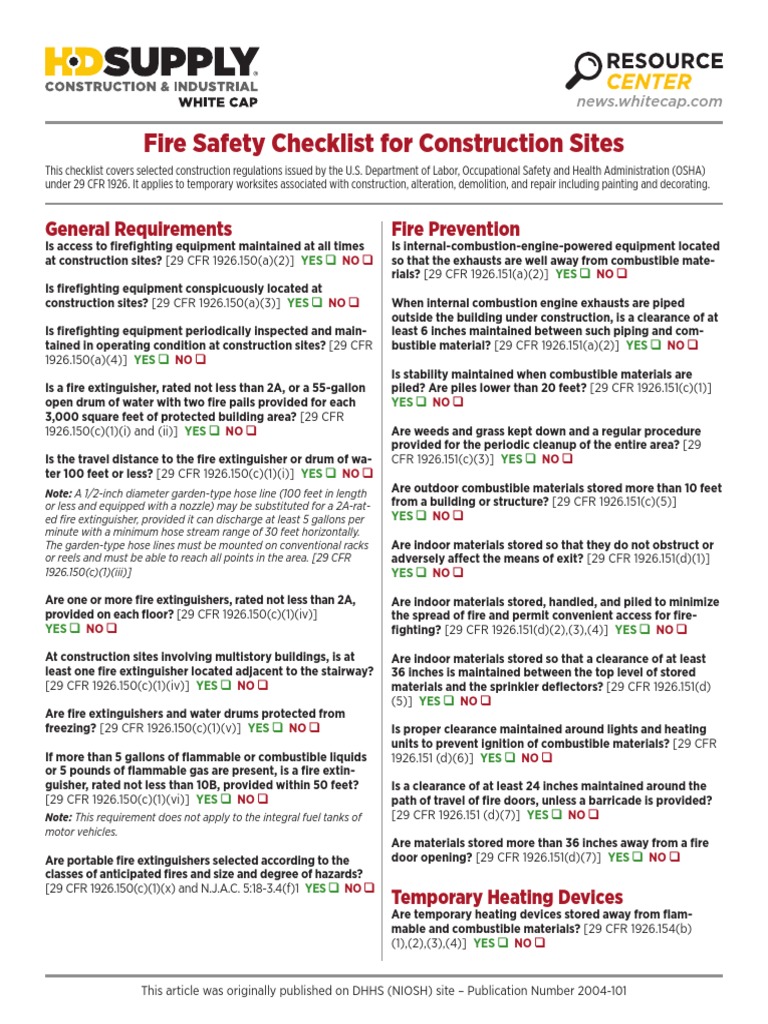 Fire Prevention Checklist | PDF | Fires | Firefighting
