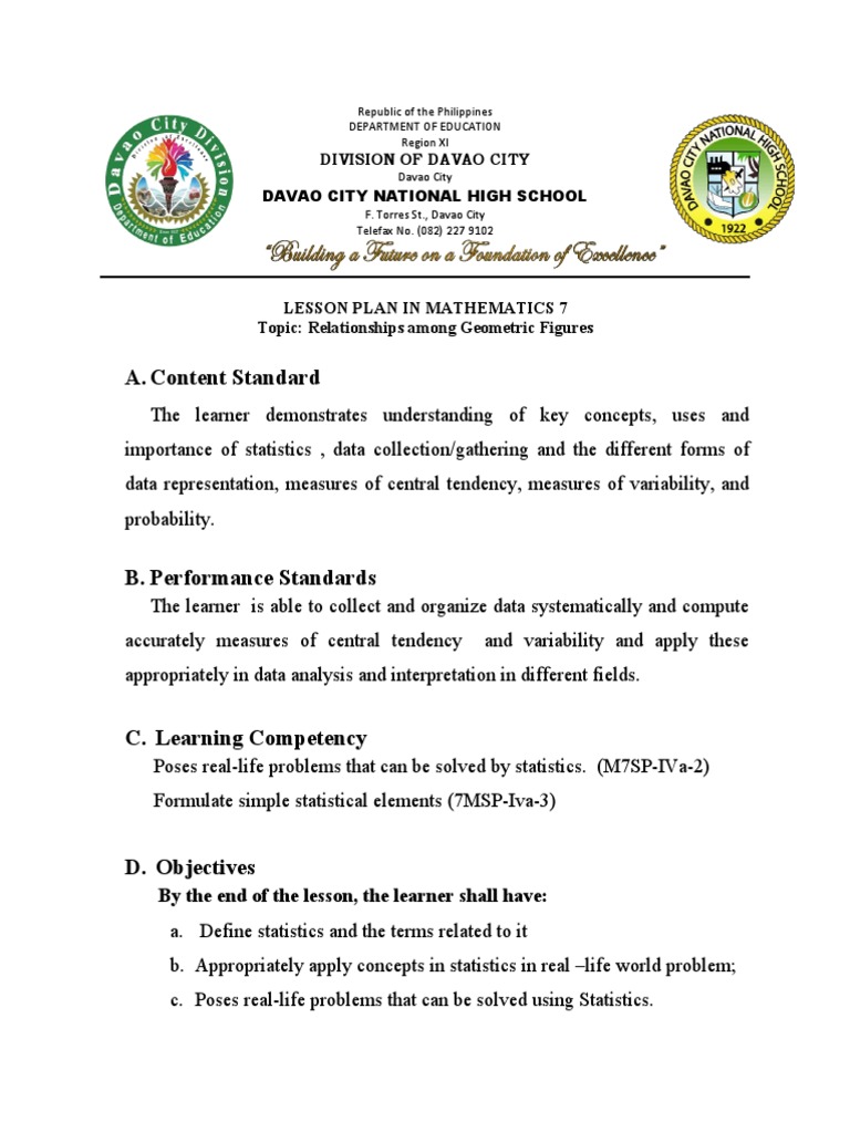 Final Demo Lesson Plan | Download Free PDF | Statistics | Level Of Measurement