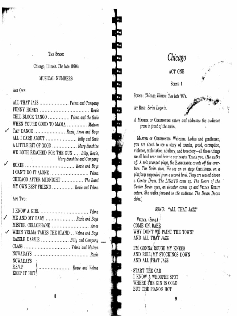 Chicago - FULL LENGTH Libretto | PDF