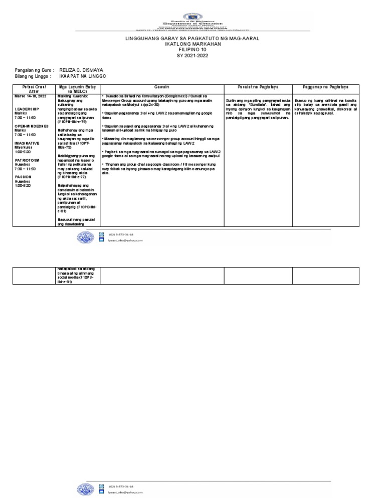 3q Individual WHLP Grade 10 Week 4 | PDF