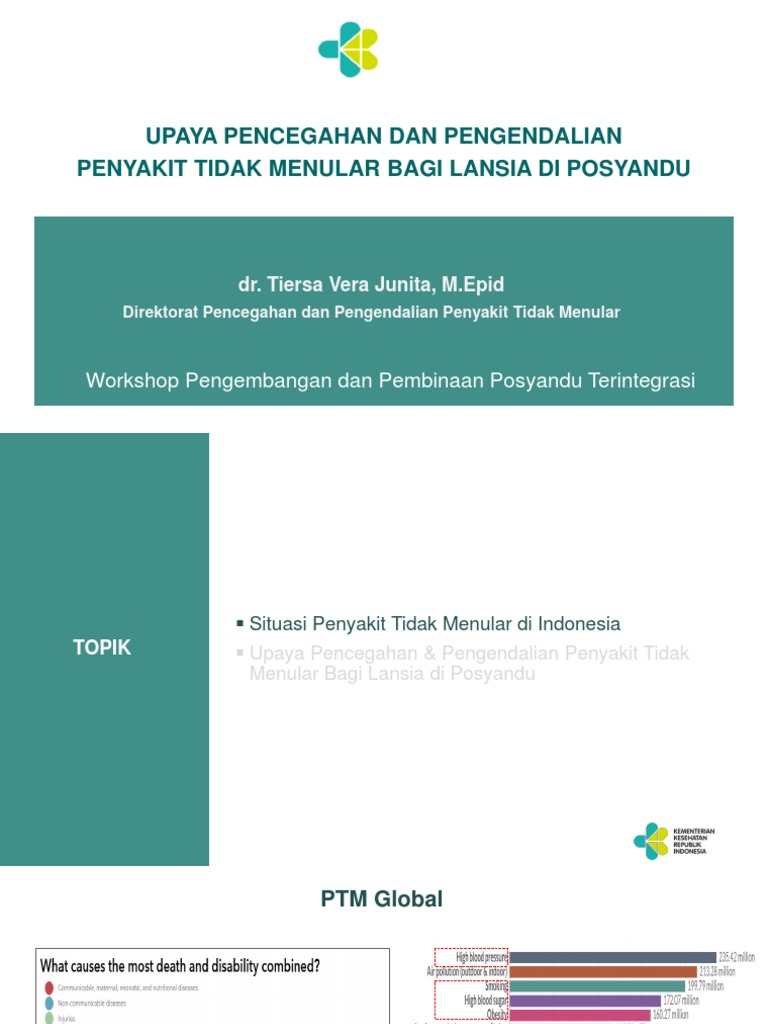 Upaya Pencegahan Dan Pengendalian PTM Pada Lansia - Dit P2PTM | PDF