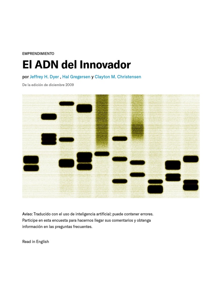 Lectura-El ADN de Los Innovadores | PDF