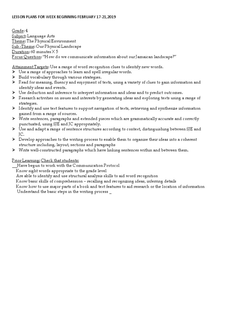 17 21february | PDF | Reading Comprehension | Lesson Plan