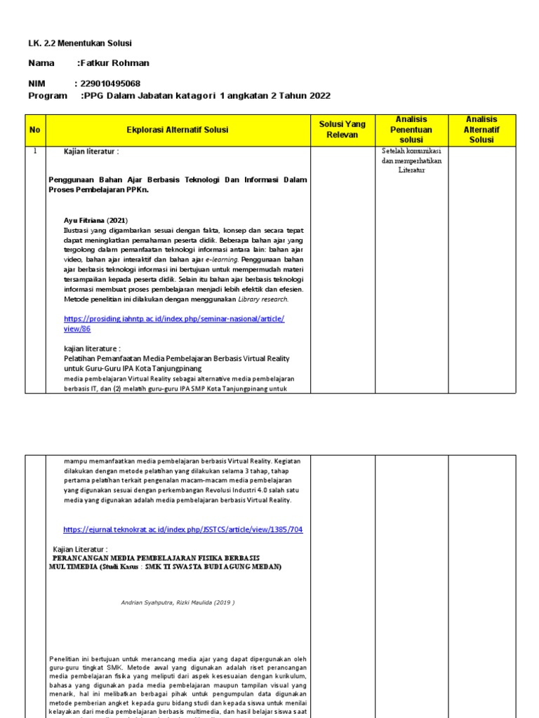 LK 2.2 Fatkur Rohman Top | PDF