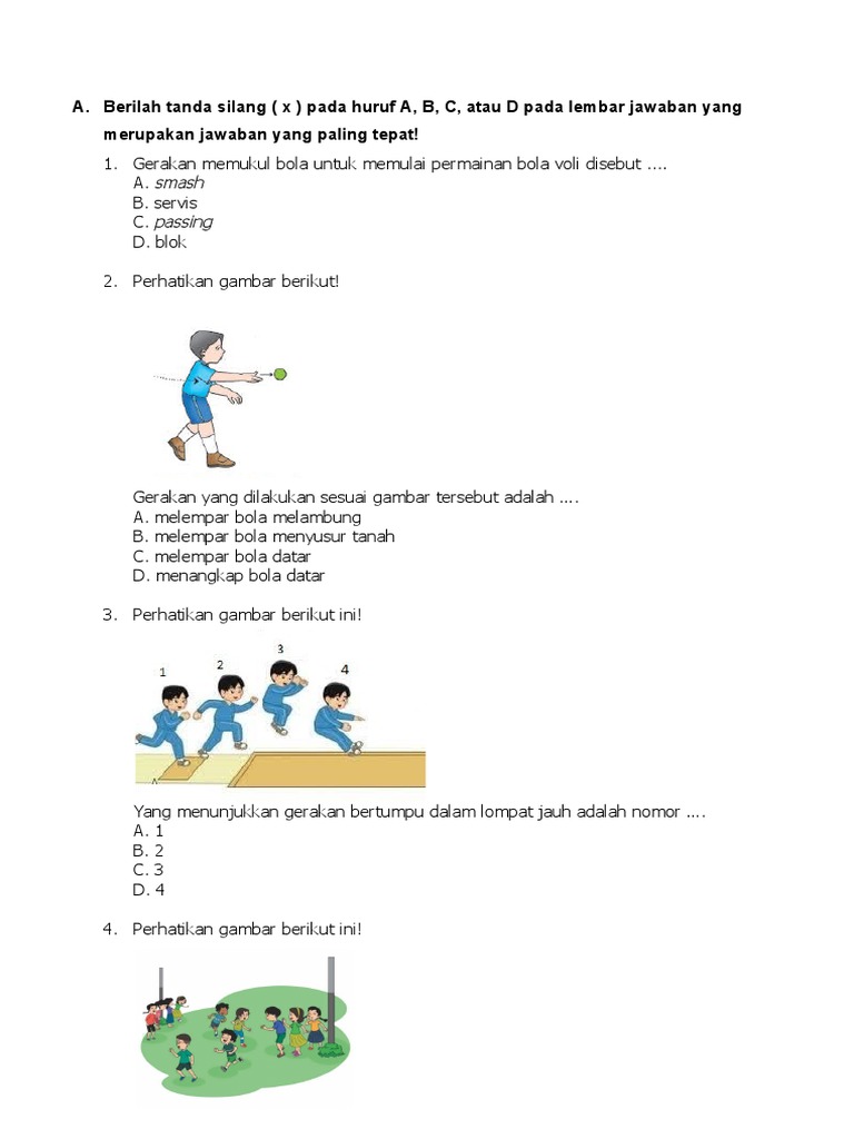 Soal dan Jawaban Latihan Penjas SD | PDF | Olahraga & Rekreasi