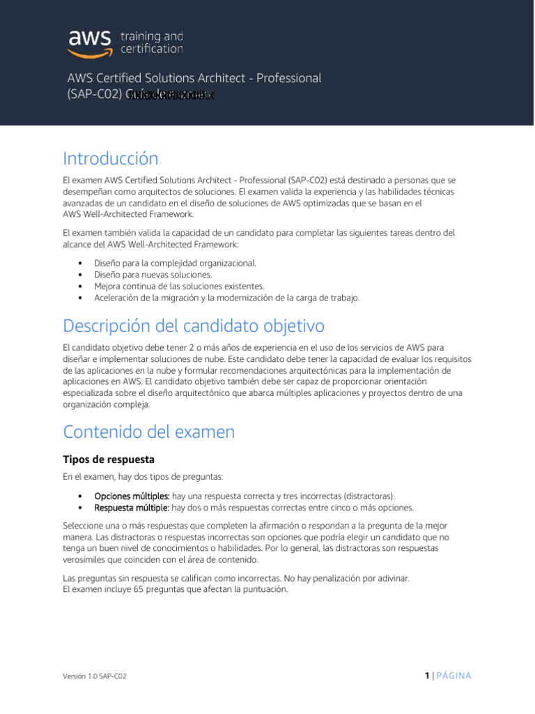 AWS Certified Solutions Architect Professional Guide | PDF | Servicios web de Amazon | Prueba ...