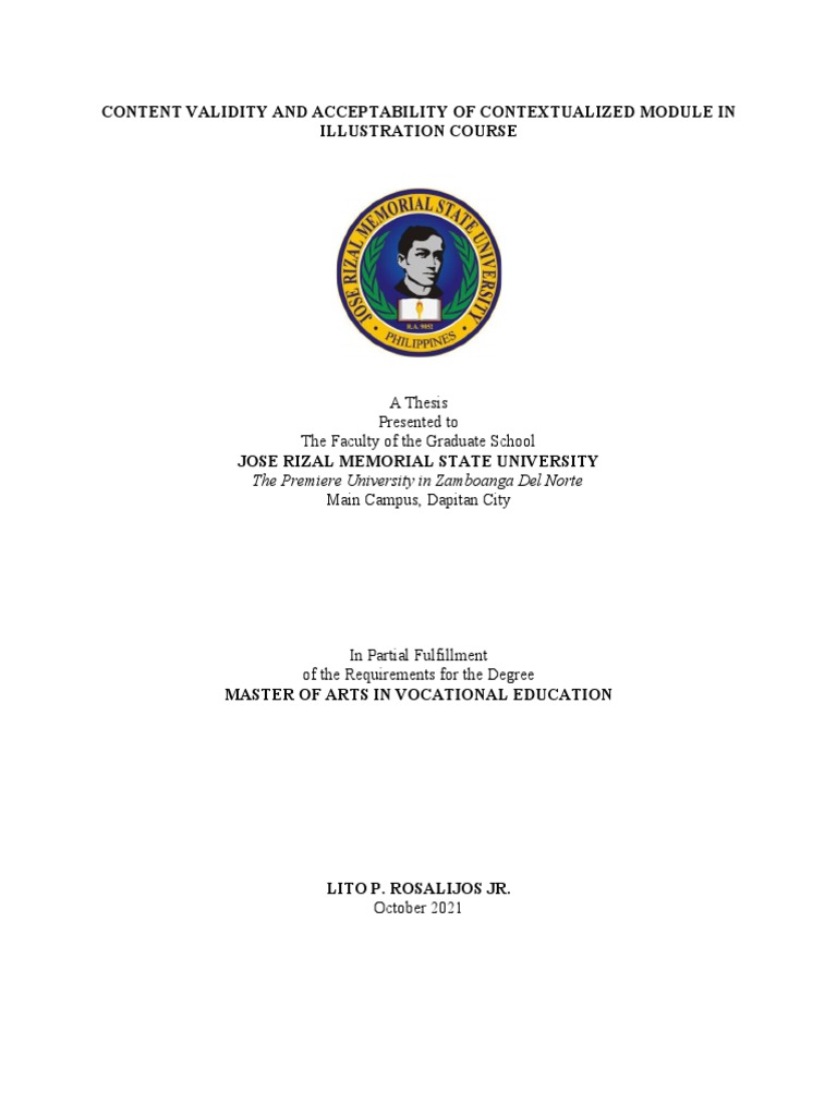 Development and Acceptability of Contextualized Module in Illustration ...