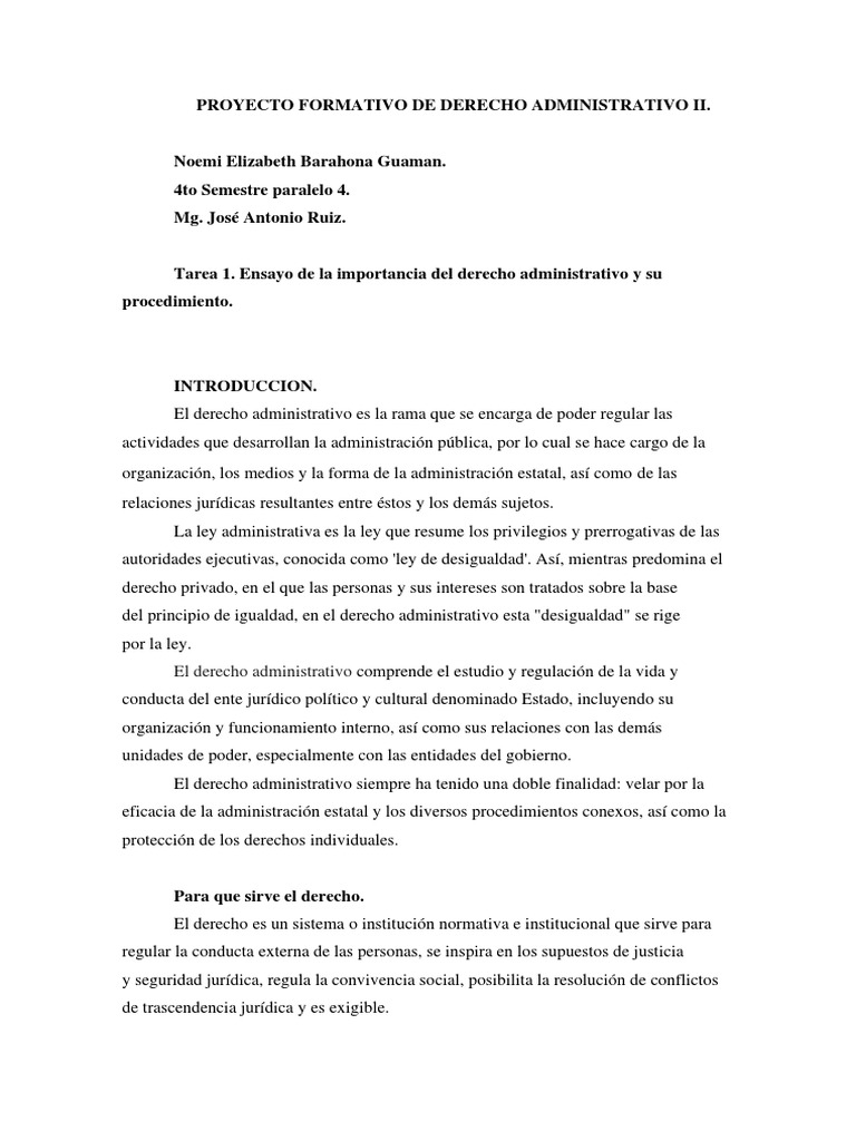 DERECH ADMINISTRATIVO II Tarea 1 Que Es Derech | PDF | Fuentes del ...