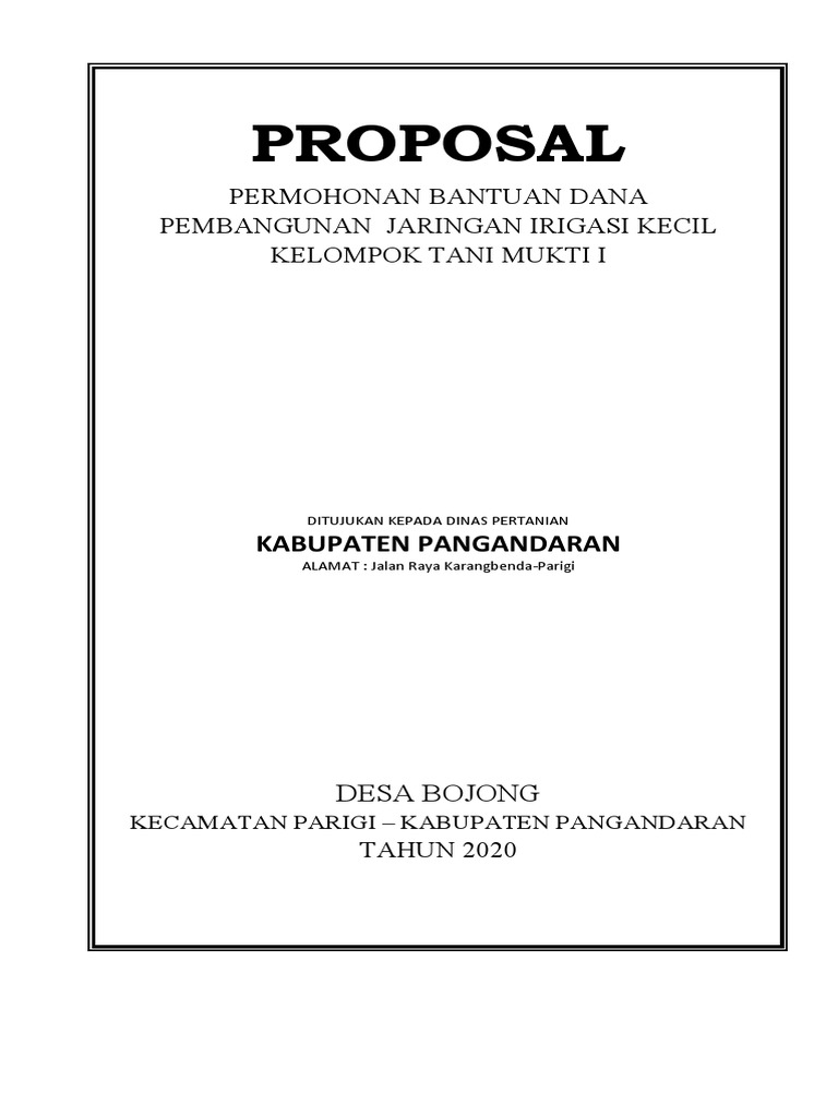 Proposal Kelompok Tani Mukti 1 | PDF