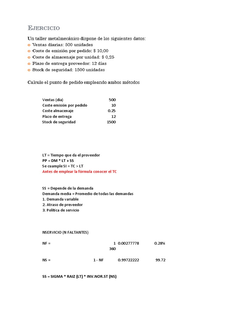 Ejercicios de Inventario Seguridad Final Ope | PDF | Inventario | Contabilidad de gestión