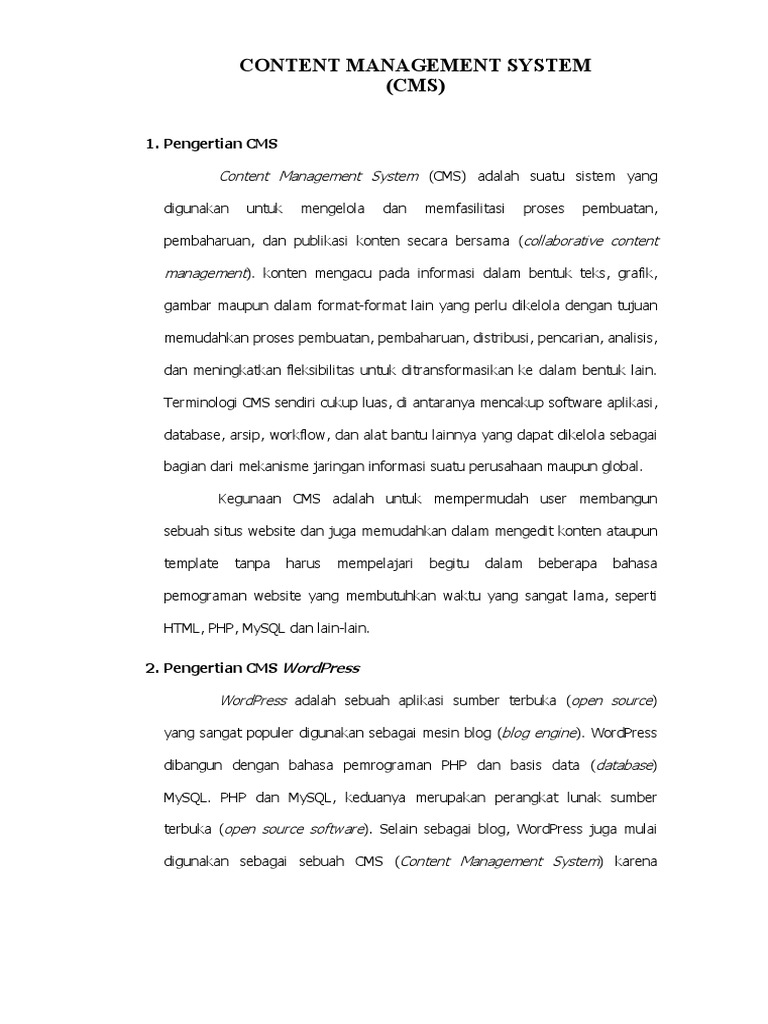 Content Management System | PDF | Komputer