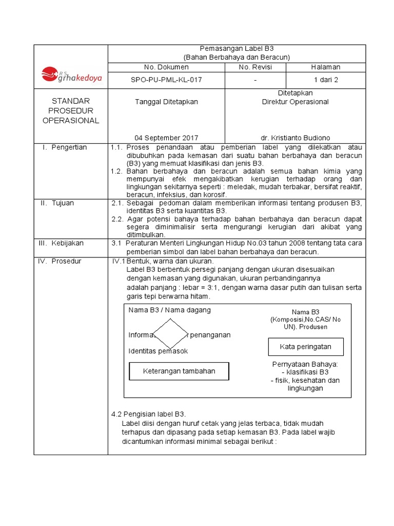 Sop Pemasangan Label B3 Pdf 4408
