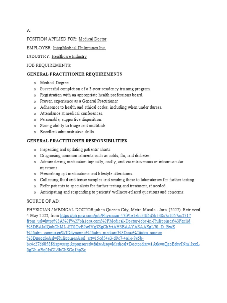Activity 6 (Application Letter For Employment) | PDF