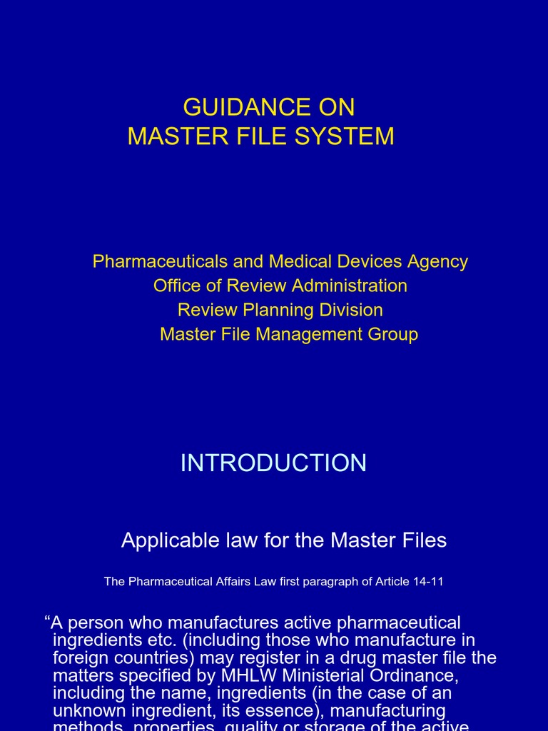 Guidance On Drug Master File System | PDF | Pharmaceutical Drug | Food ...