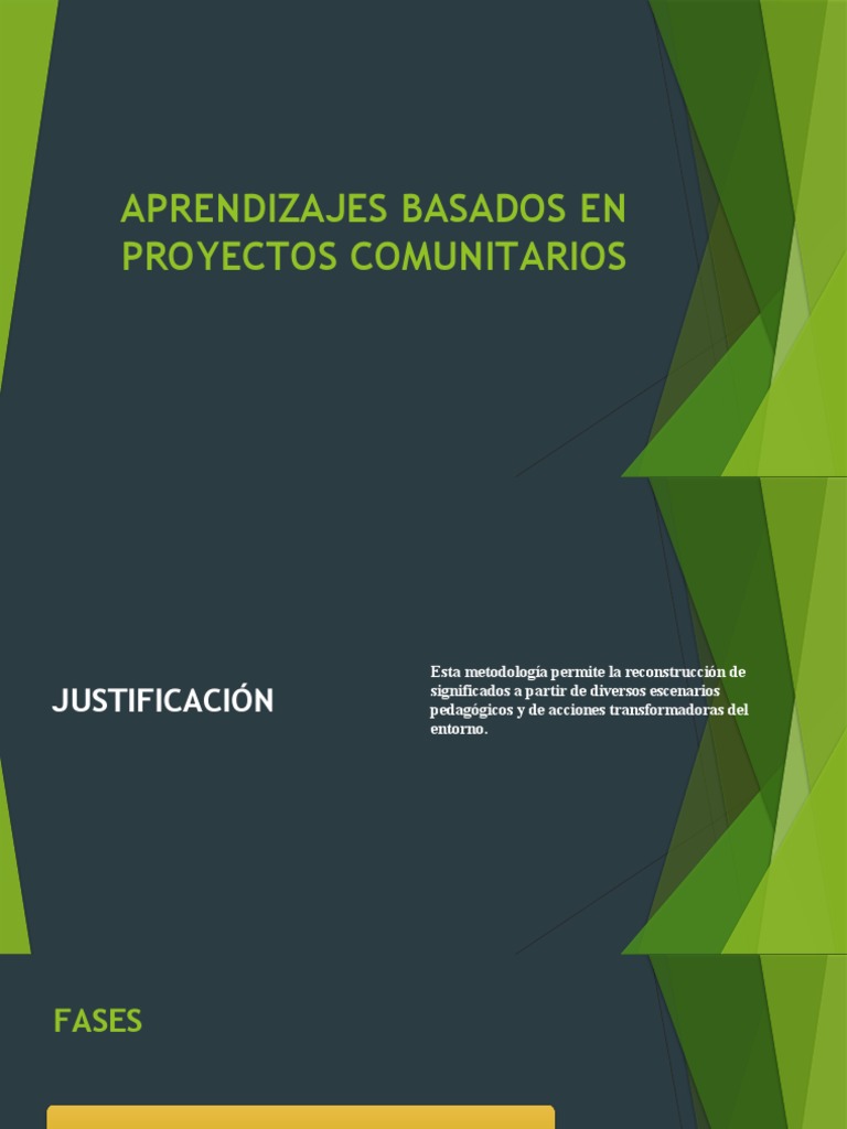 Aprendizajes Basados en Proyectos Comunitarios | Descargar gratis PDF | Planificación ...