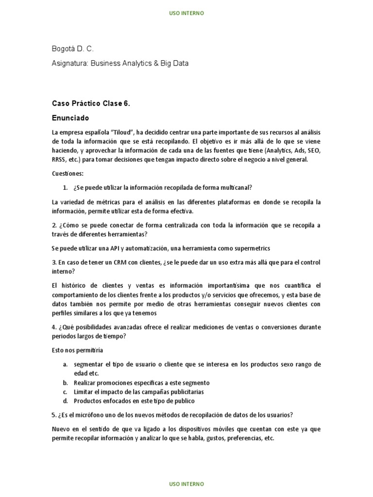 Caso Práctico | PDF | Big Data | Bases de datos