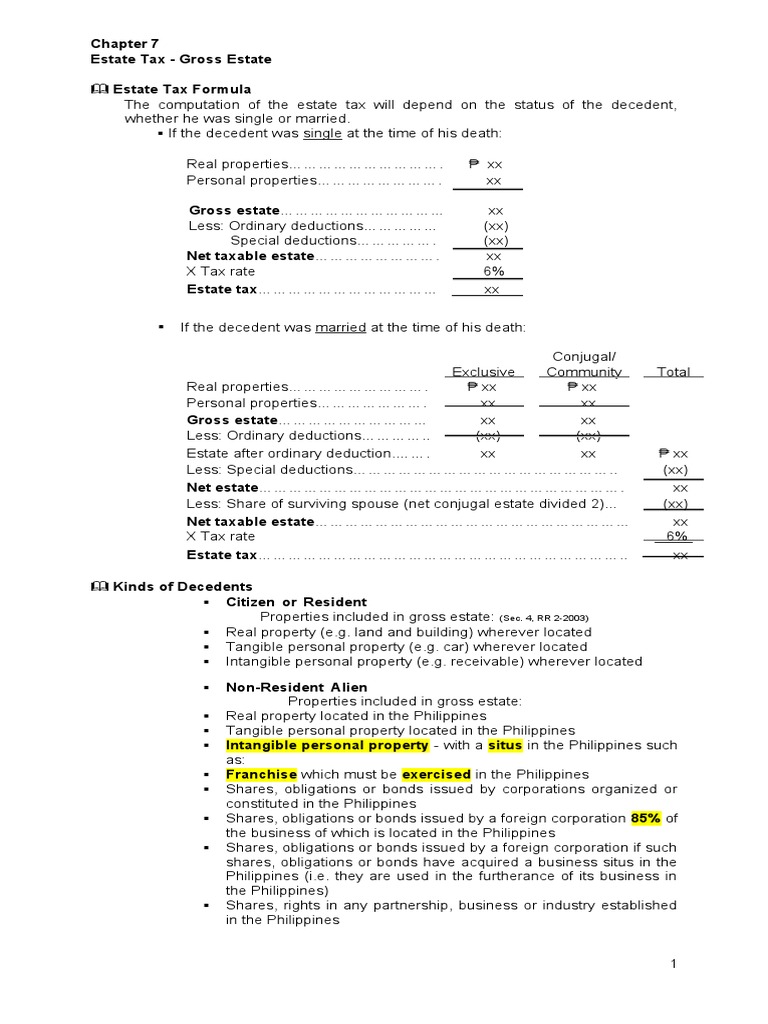 CH07 Gross Estate | PDF | Estate Tax In The United States | Life Insurance