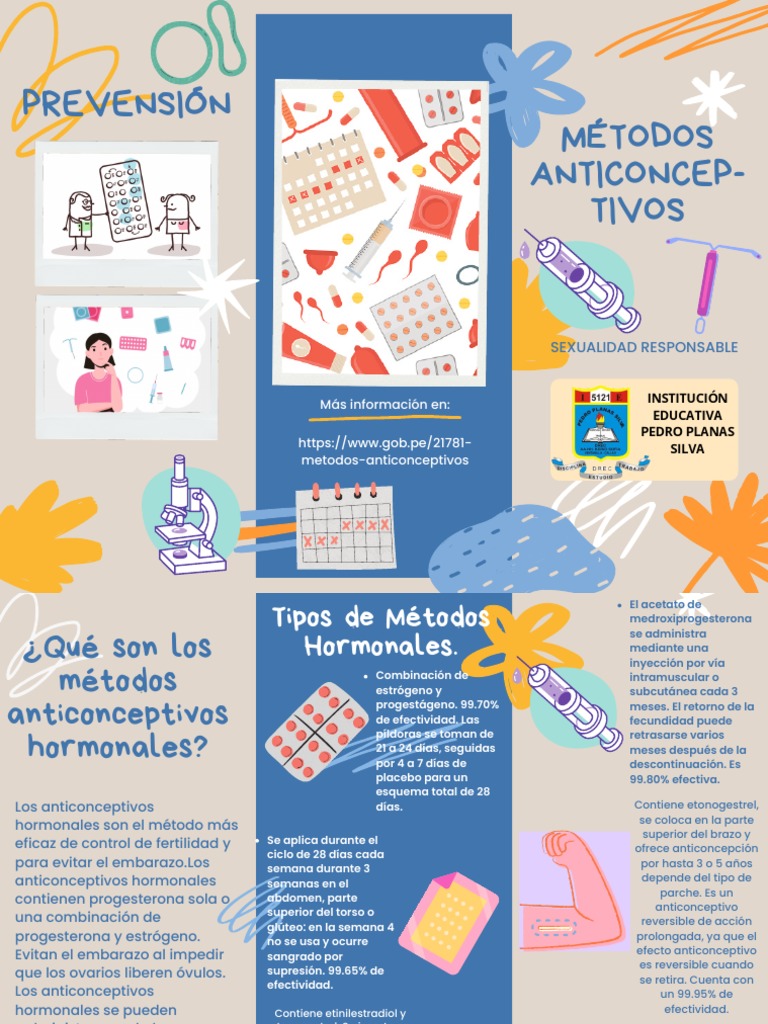 Triptico Metodos Anticonceptivos Hormonales | PDF | Salud y bienestar