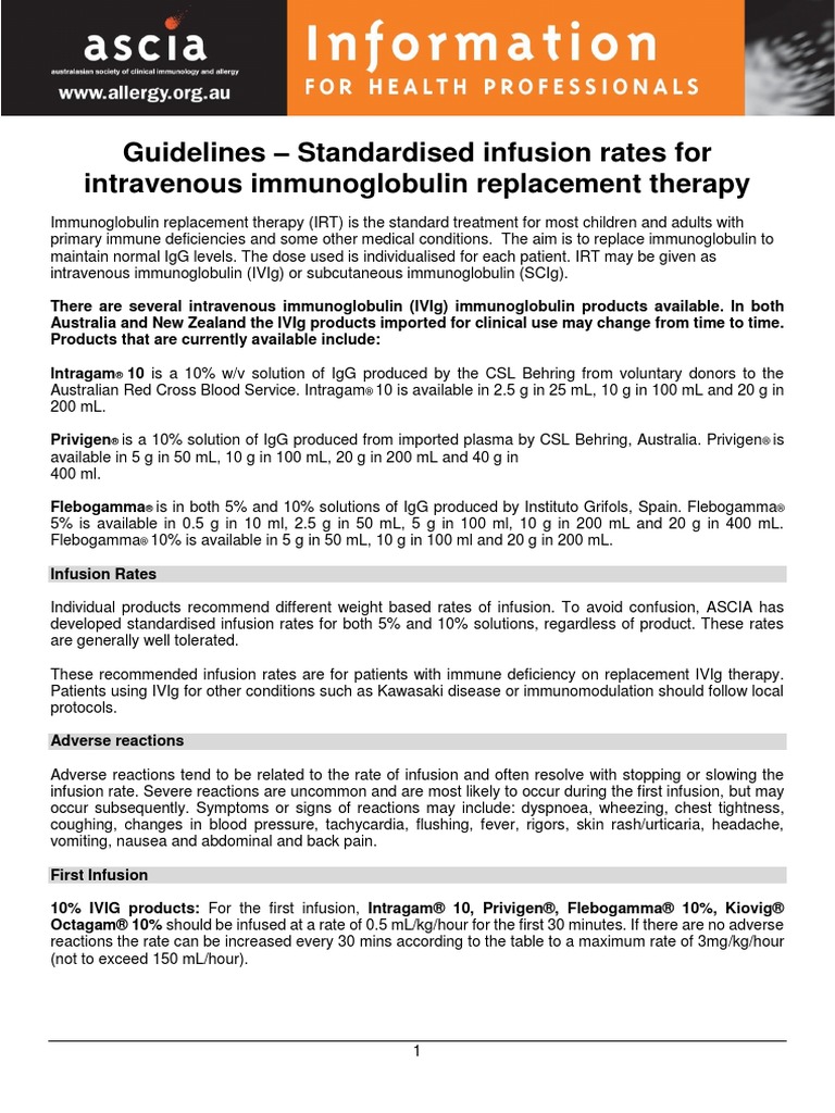 IVIG Rate | PDF | Health Sciences | Drugs