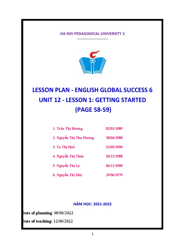 Unit 12 - Lesson 1 - Getting Started English 6 | PDF | Vocabulary ...