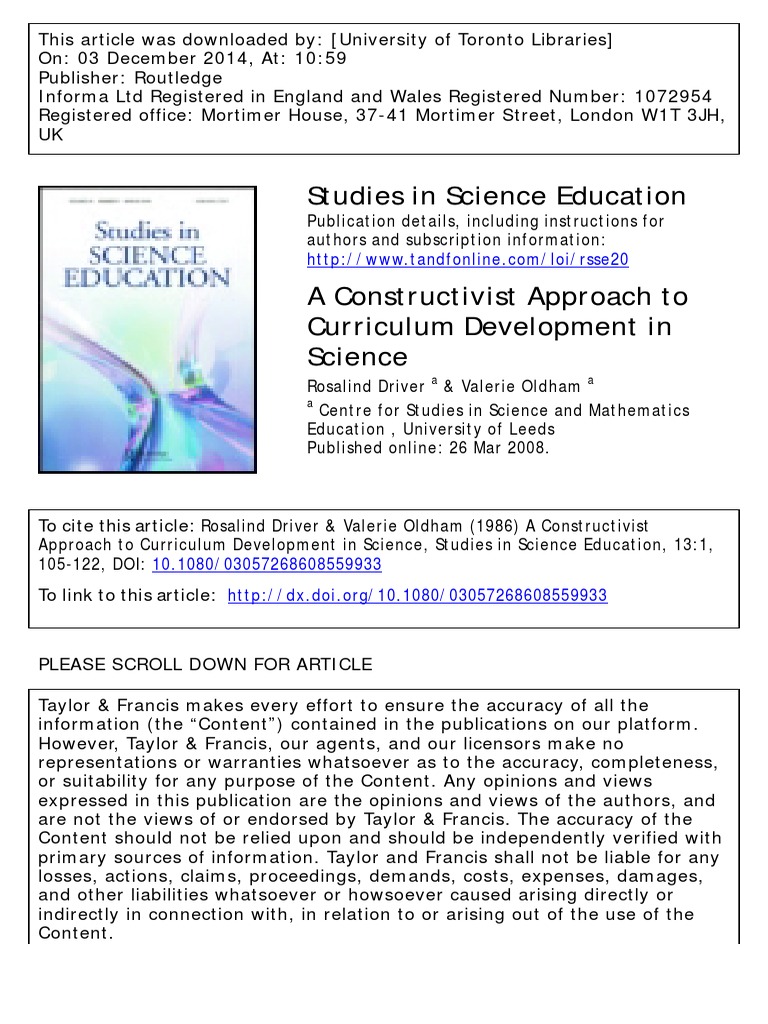 A Constructivist Model For Curriculum Development | PDF | Constructivism (Philosophy Of ...