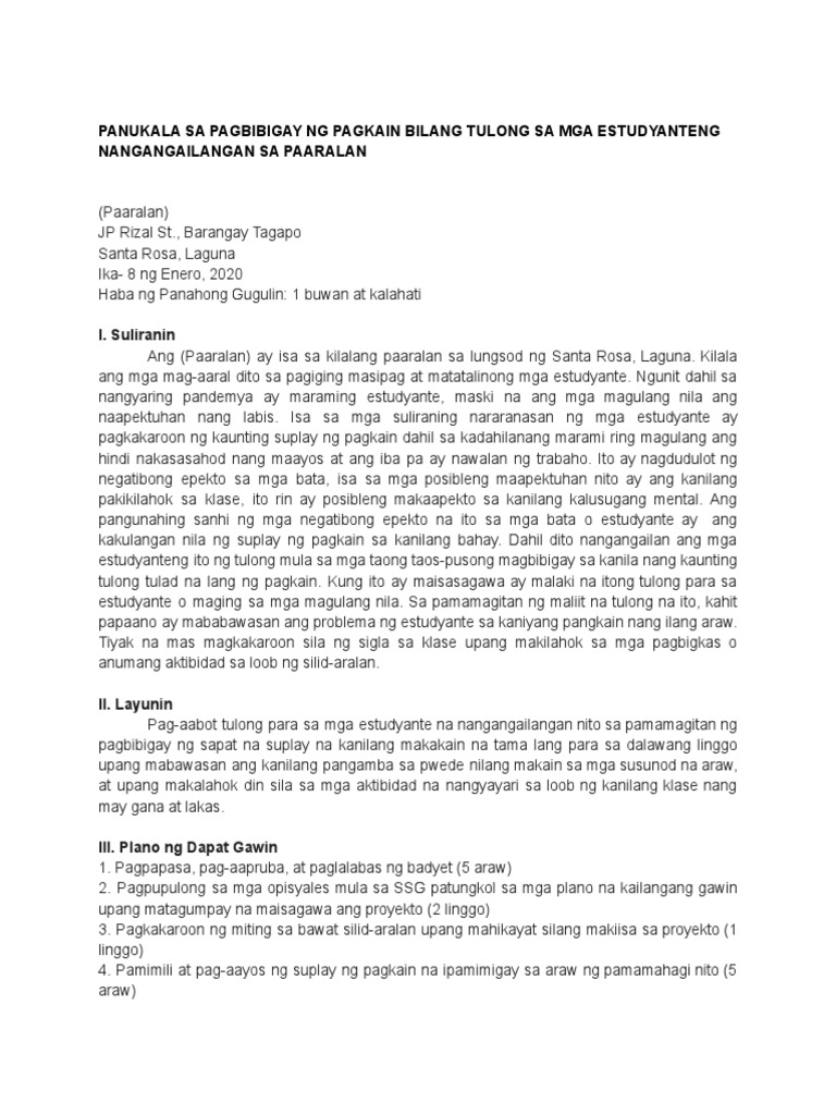 Panukalang Proyekto | PDF