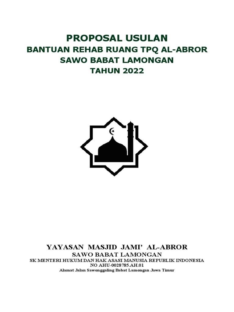 Proposal Rehab TPQ Al-Abror 2022 | PDF