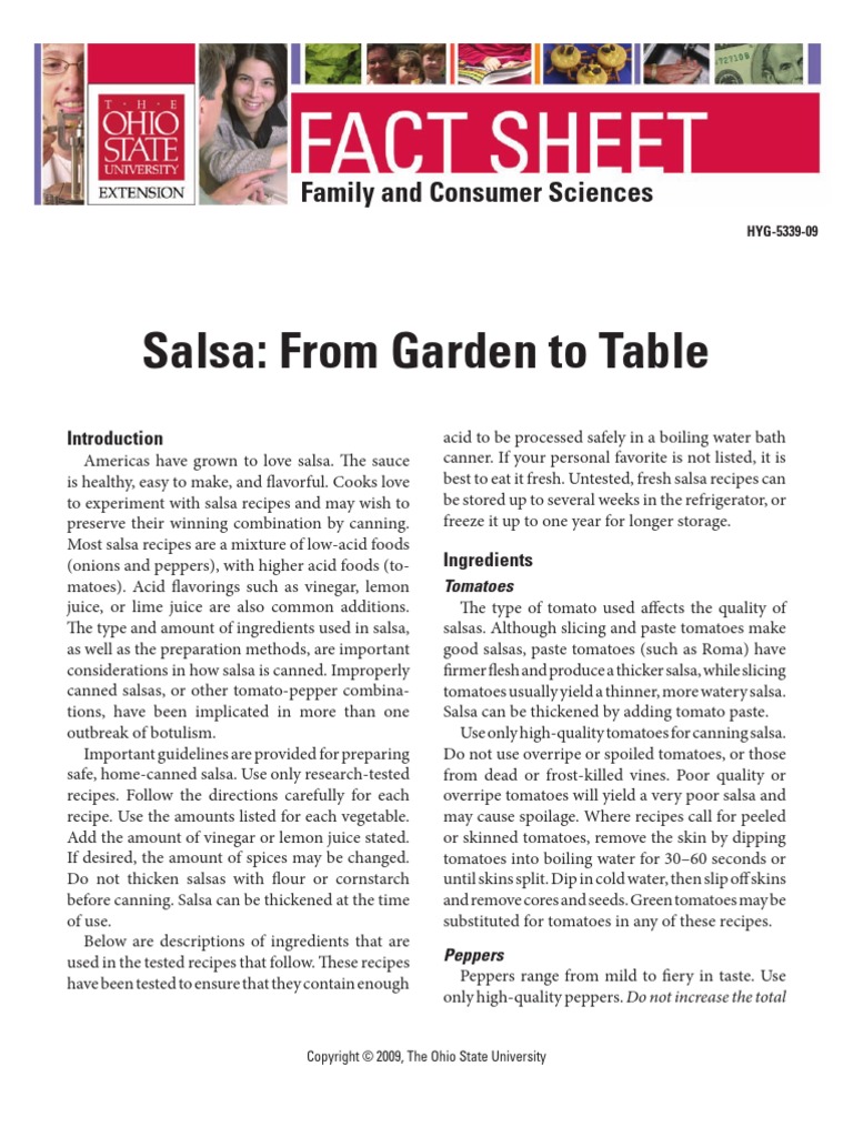 Salsa: From Garden To Table | PDF | Salsa (Sauce) | Chili Pepper