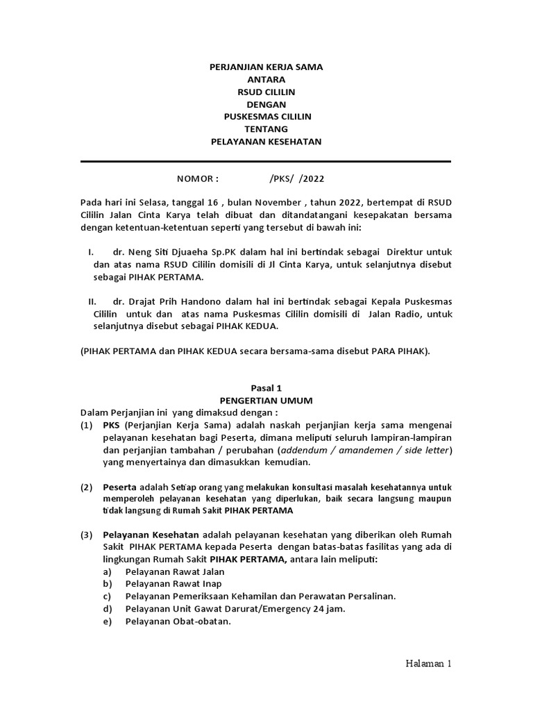 Contoh Draft MOU | PDF