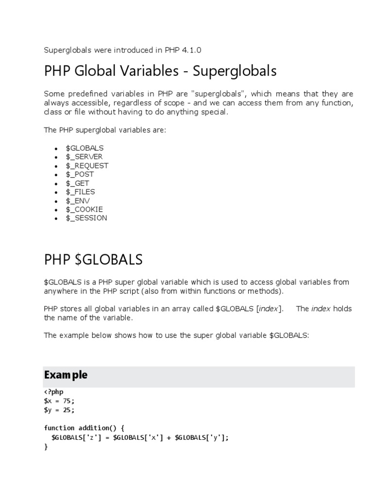 Super Global Variables | Download Free PDF | Http Cookie | Php
