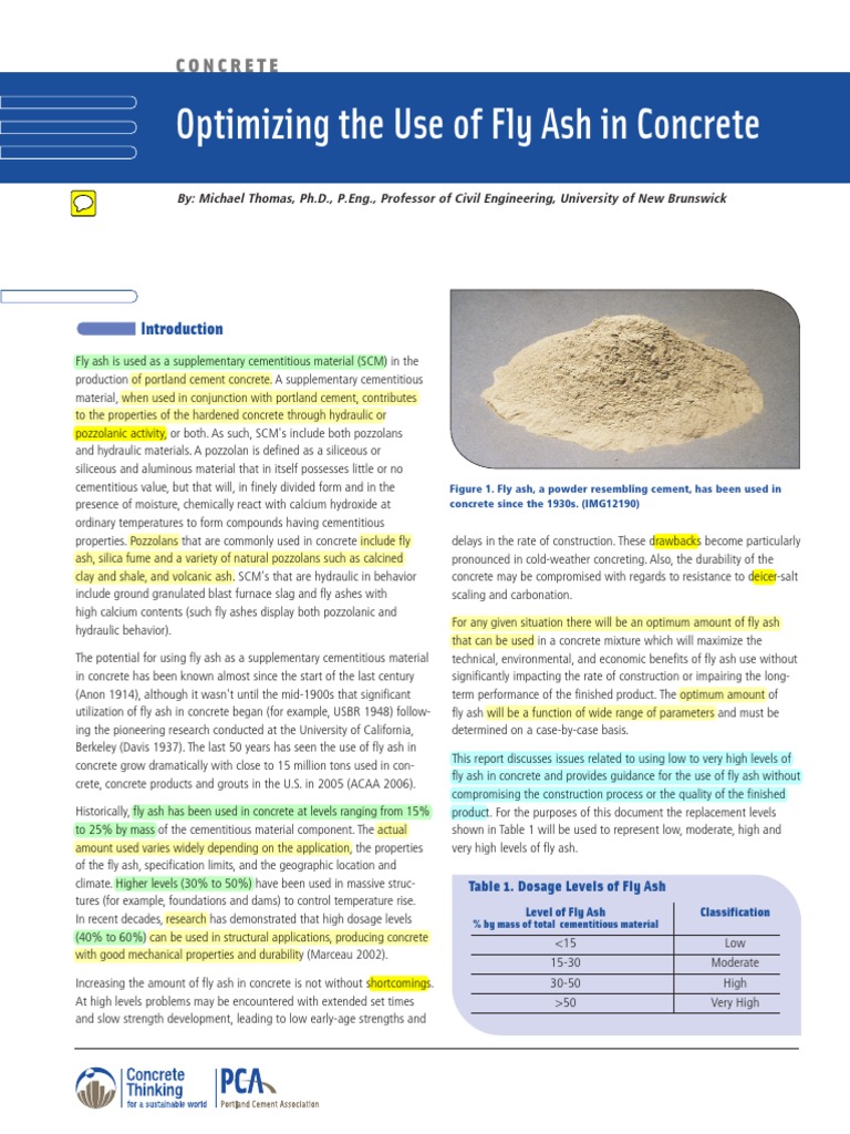 Fly Ash in Concrete | PDF | Concrete | Fly Ash
