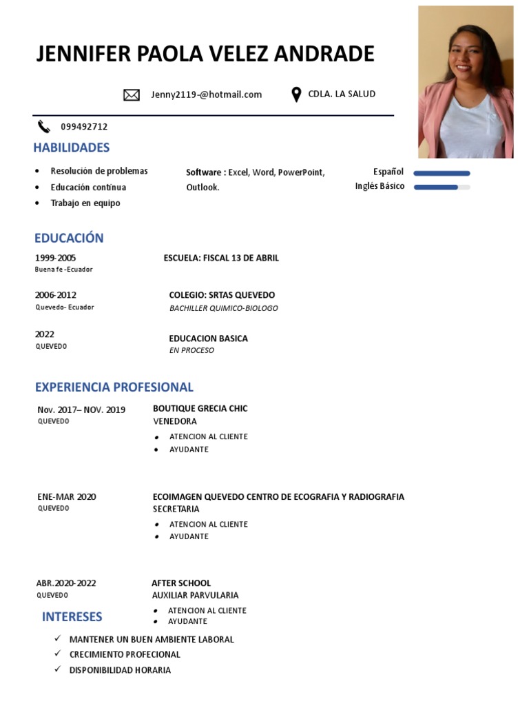 Hoja de Vida Jennifer | PDF | Desarrollo de software | Software