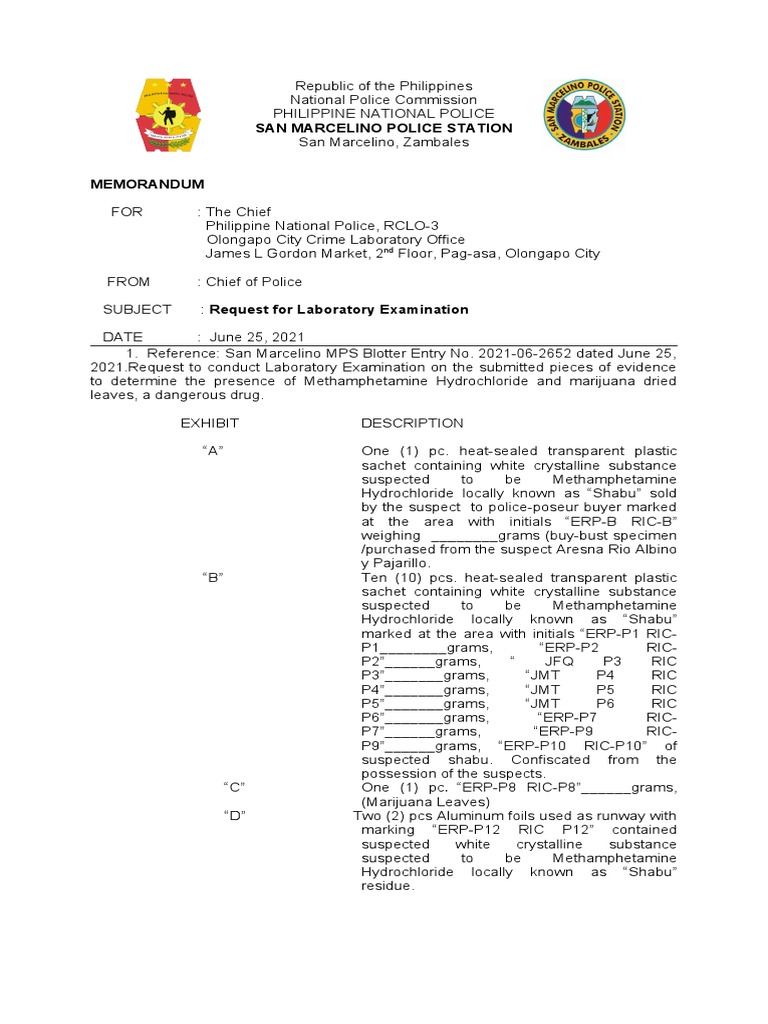 5.crime Lab and Drug Test Request | PDF | Pharmacology | Psychoactive Drugs