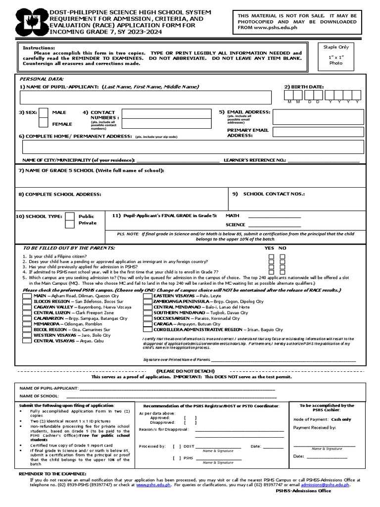 2022 RACE Application Form 1 | PDF | Mindanao