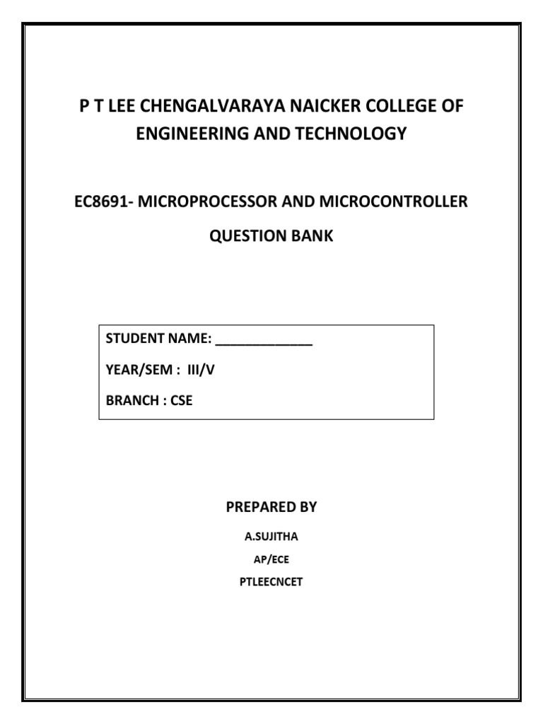 8086 Microprocessor & Microcontroller QBank | PDF | Central Processing Unit | Microcontroller