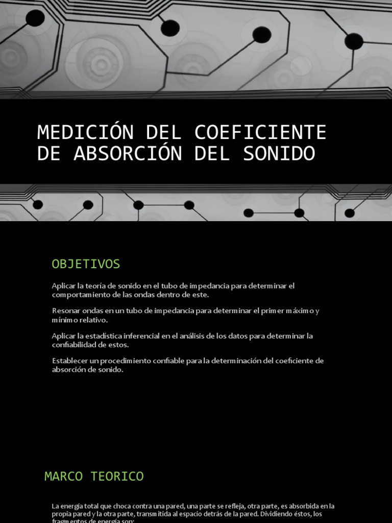 Medición Del Coeficiente de Absorción Del Sonido | PDF | Olas | Sonido
