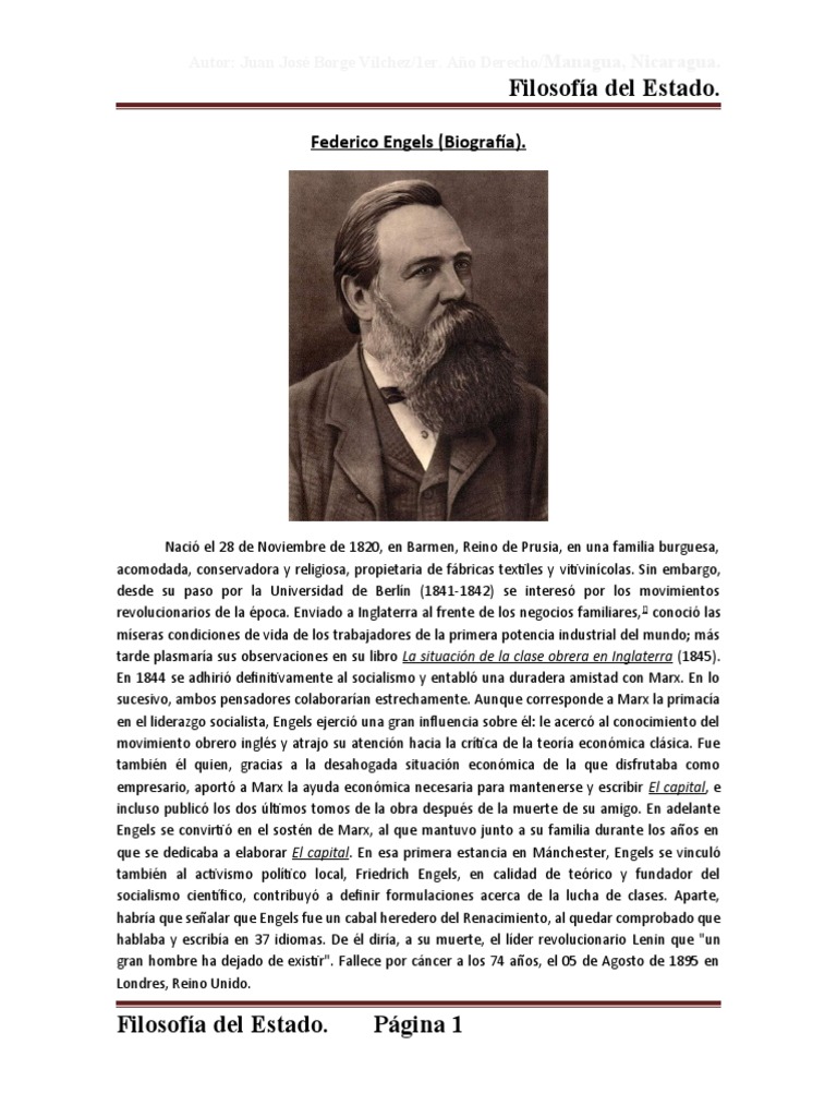Biografía de Federico Engels | PDF | Friedrich Engels | Karl Marx