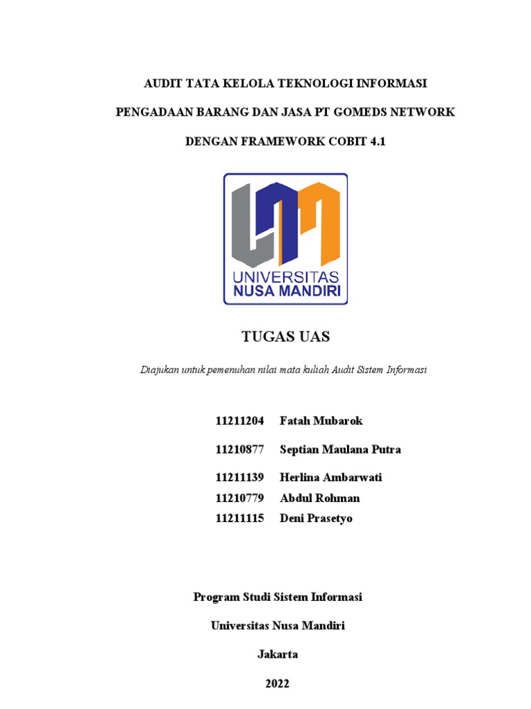 Tugas UAS Audit SI Cobit 4 | PDF
