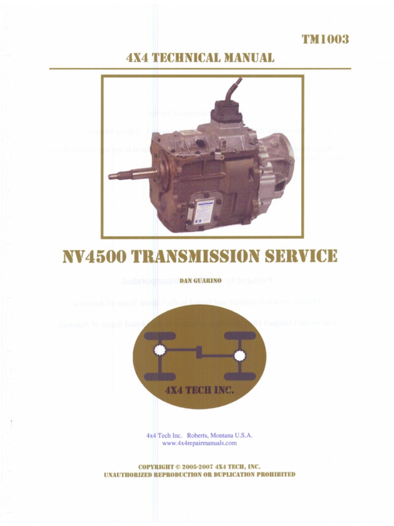 NV4500 RebuildManual | PDF