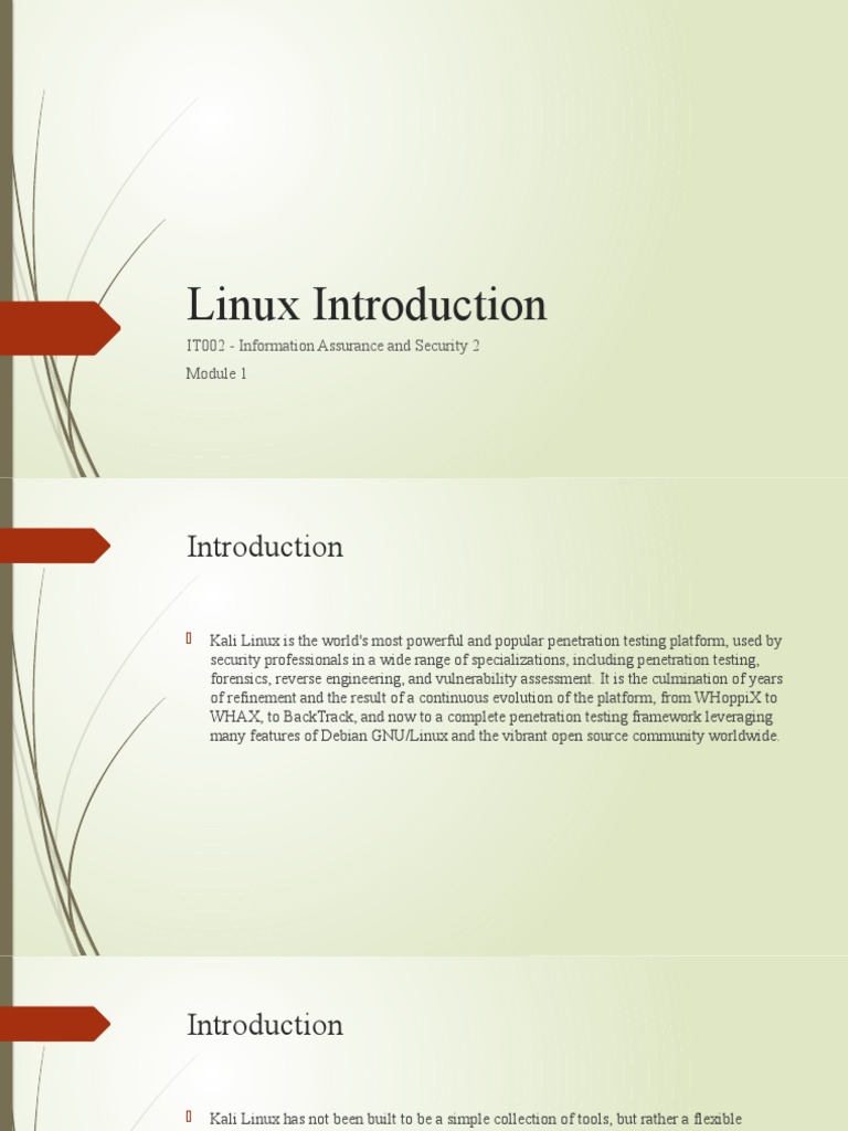 Linux Introduction Pdf Penetration Test Linux