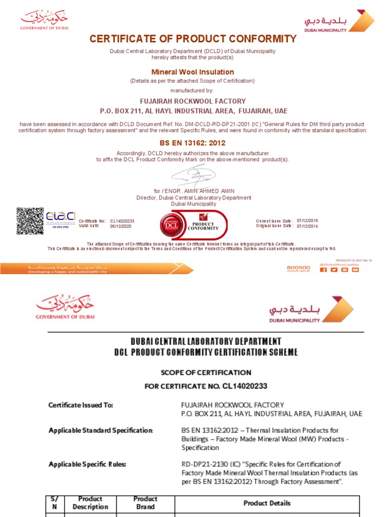 CL14020233 Rockwool DCL | PDF | Temperature | Materials