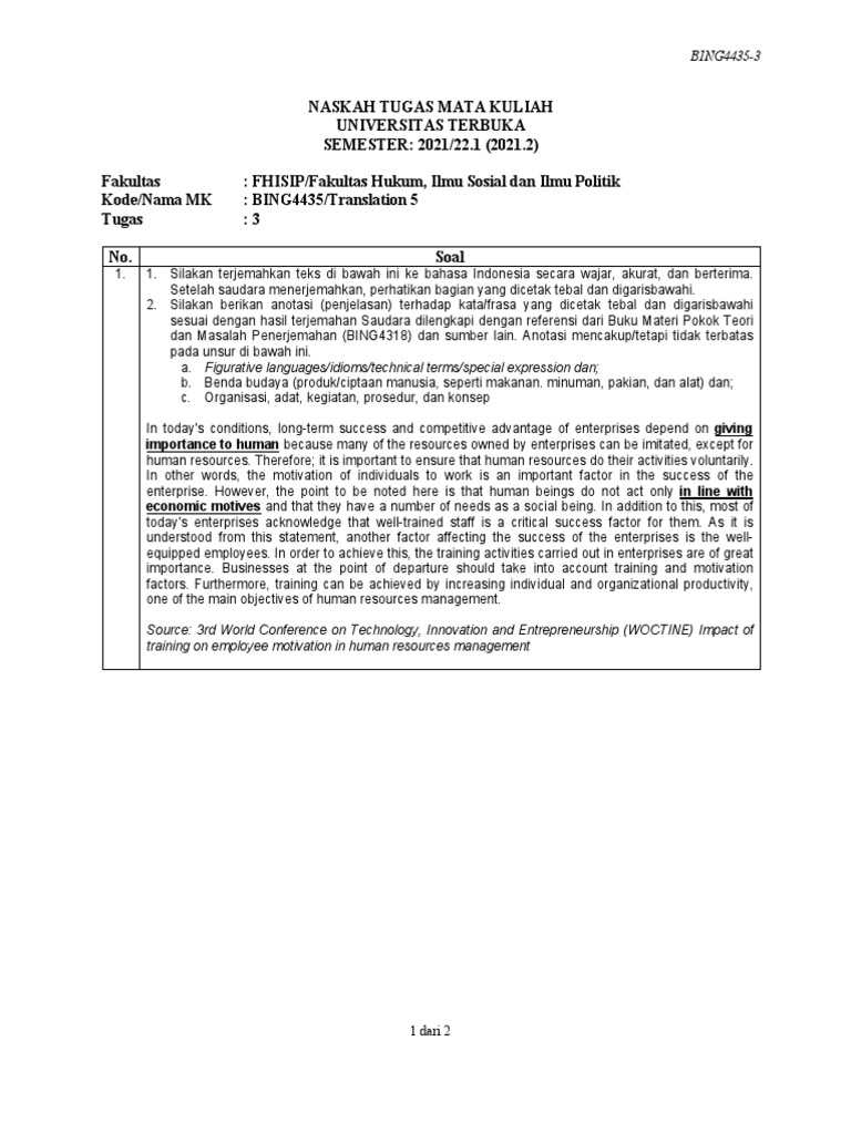 Soal Bing4435 tmk3 3 | PDF