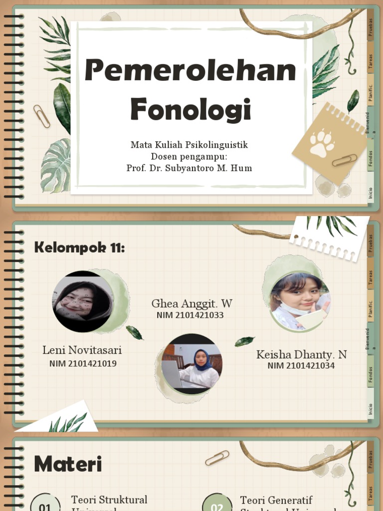 Pemerolehan Fonologi | PDF