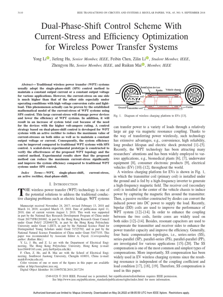 Dual-Phase-Shift Control Scheme With Current-Stress and Efficiency Optimization For Wireless ...
