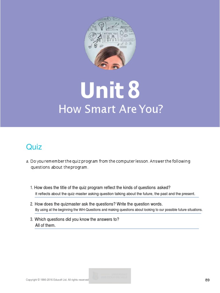 Workbook Unit 8 | PDF