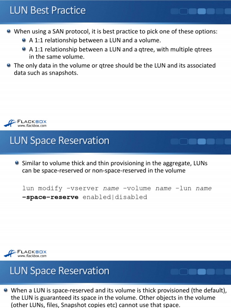 16-05 LUN Space Reservation and Fractional Reserve | PDF | Software ...