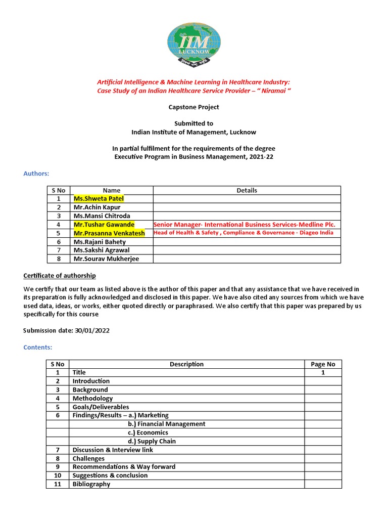 Group Capstone Tushar | PDF | Artificial Intelligence | Intelligence (AI) & Semantics