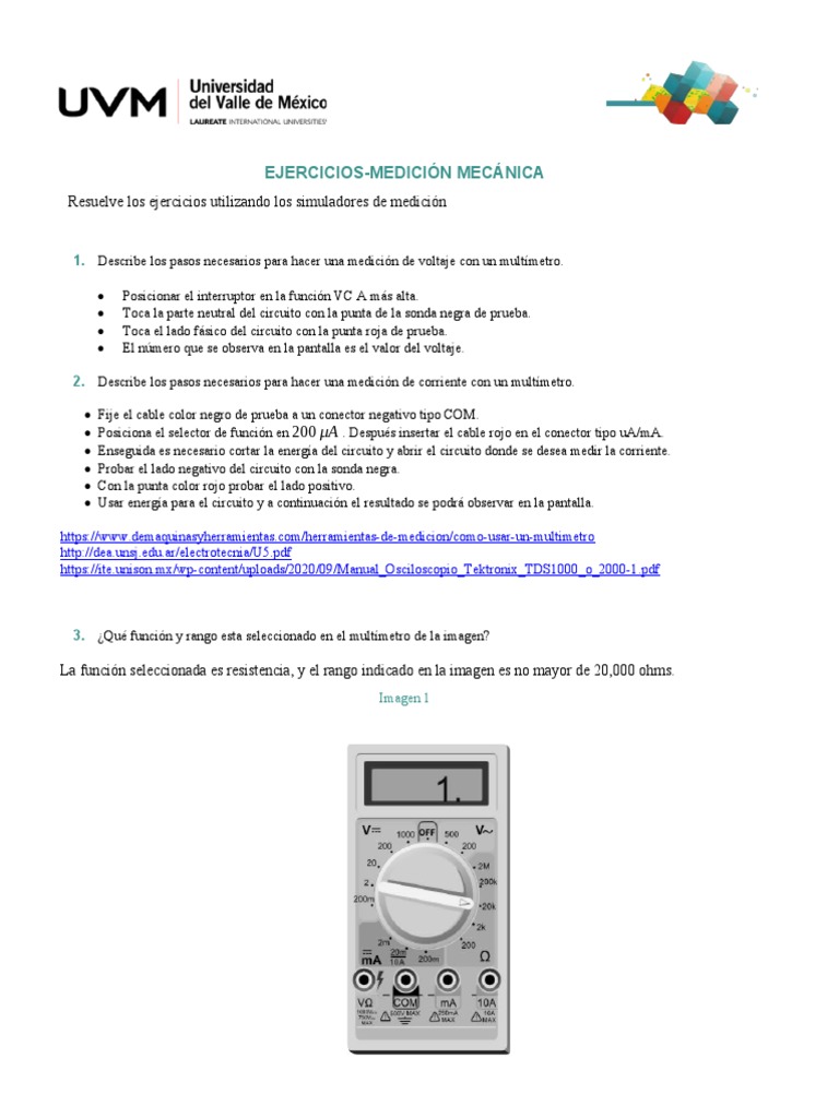 U4 Ejercicios Herramientas Medicion | PDF | Bienes manufacturados ...