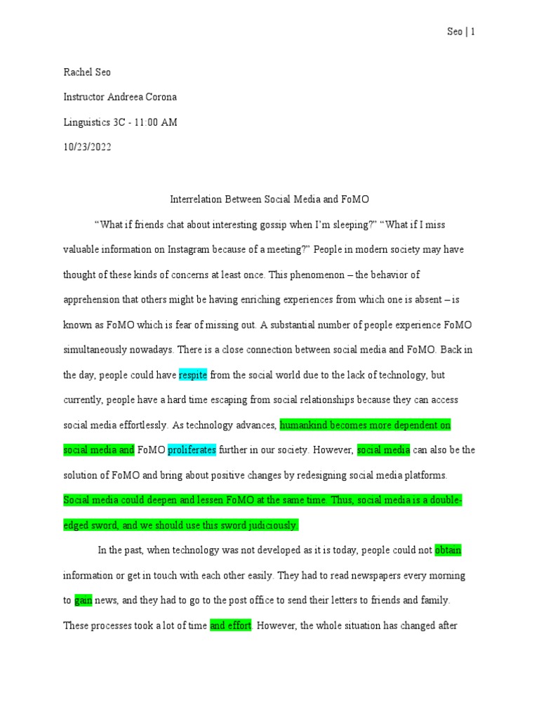 Revised Version of Unit 1 Essay | PDF | Social Media | Popular Culture ...